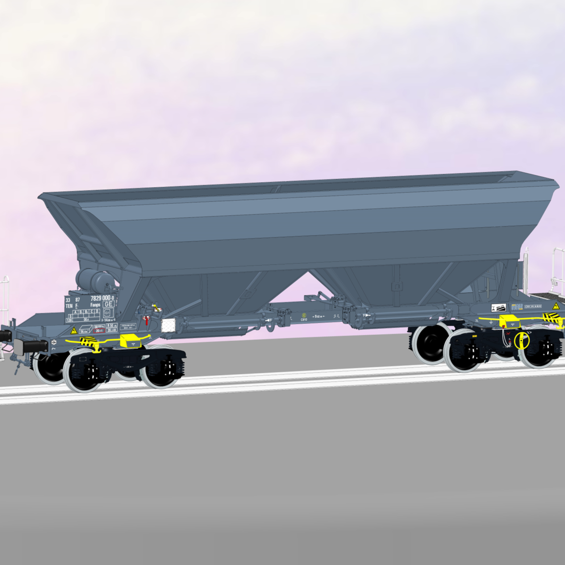 Flat wagon for hot steel slabs transport - Inveho