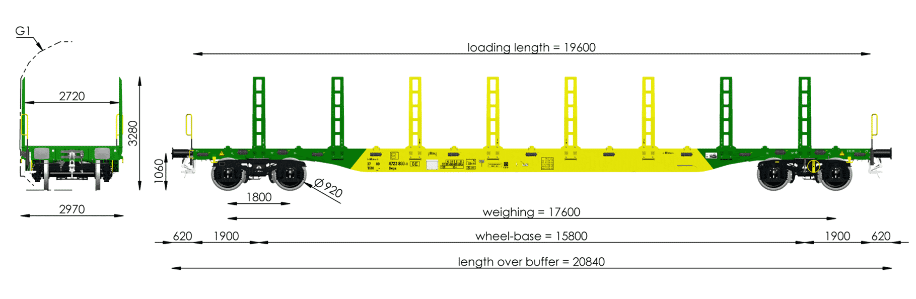 Flat wagon for timber transport - Inveho